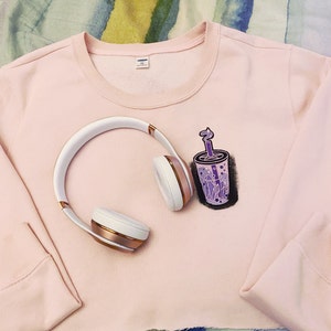 Witch Boba Patch 5 Iron on Embroidered Patch Bubble Tea Crystal Pentacle Pentagram Witchcraft ...