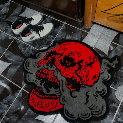 Poison Skull Tufted Rug Handmade Free Shipping Made to Order Brother ...