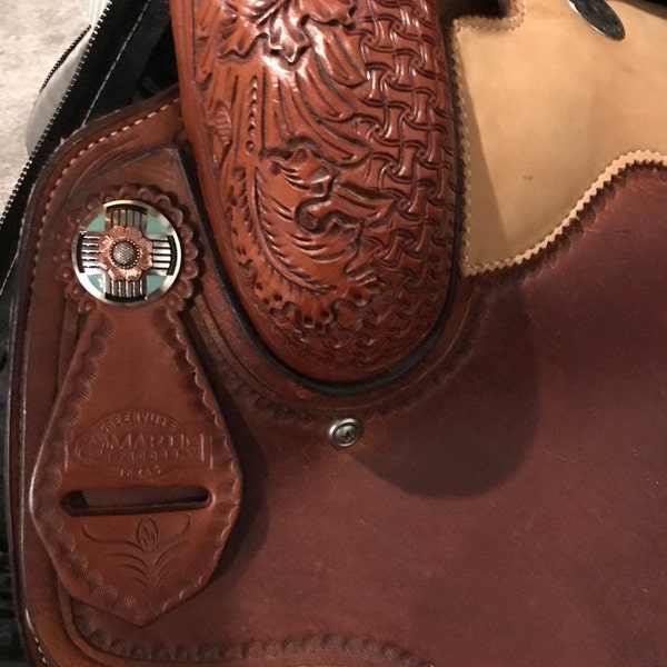 Set of 6 - Pecos Flower Saddle Concho Set Nickel, Copper, Brass and ...