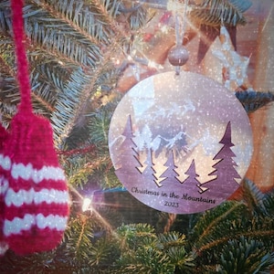 Personalized Christmas Scene Ornament, Holiday Ornament, Christmas Tree ...
