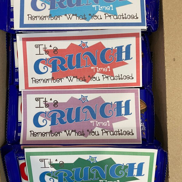 Crunch Time, Team Good Luck Tags, Cheerleading Good Luck Favor Tags ...