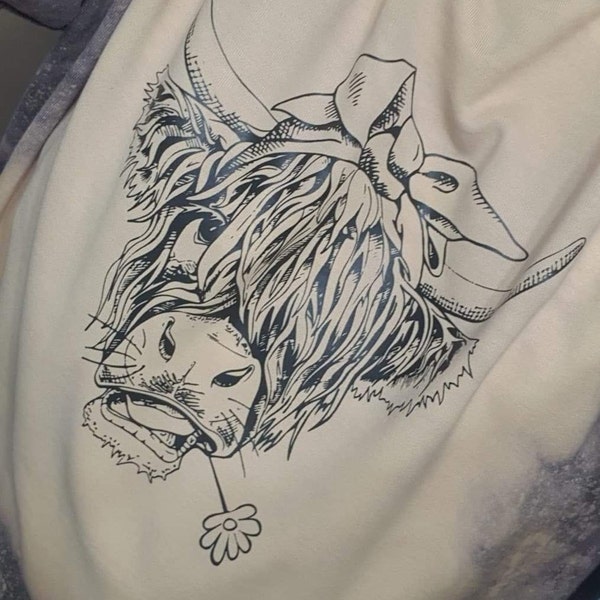 Highland Hairy Cow Screen Print Transfer (low Heat Formula) // Ready to ...