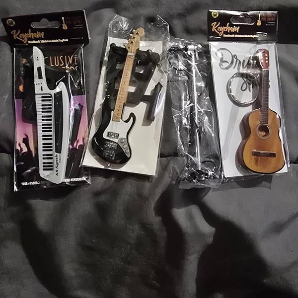 Miniature K-pop Style Band D6 Instruments – Drum & Guitar Set #4 - Etsy