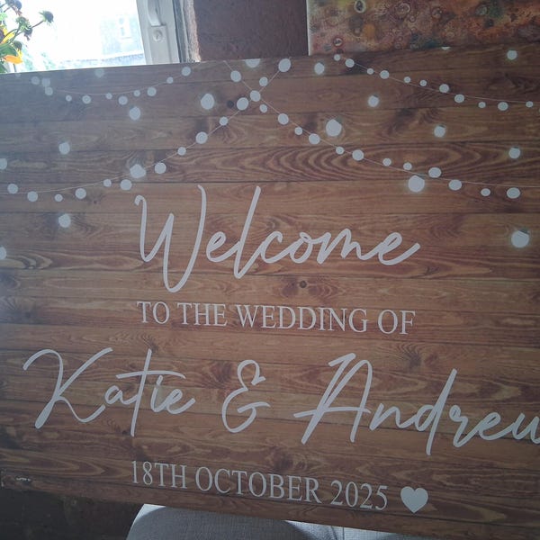 Rustic Wedding Welcome Sign - Etsy UK