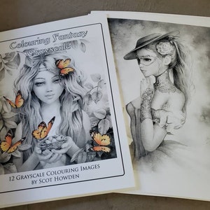 Colouring Fantasy Vol.2 PDF Colouring Book by Scot Howden - Etsy