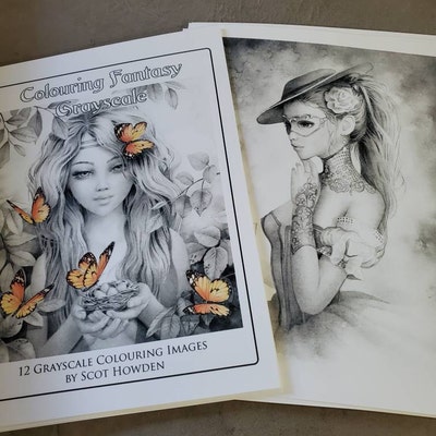 Colouring Fantasy Vol.2 PDF Colouring Book by Scot Howden - Etsy