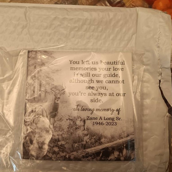 Hunter's Tribute, Personalized Hunting Memorial Plaque 6x6 Tile ...