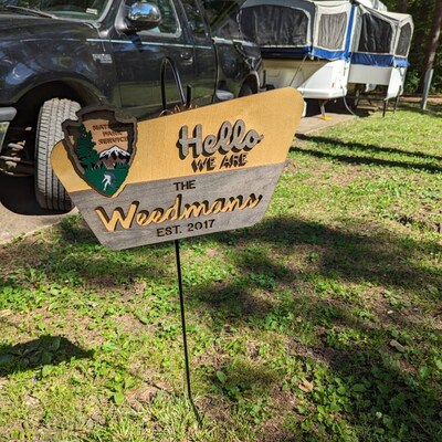 Park Style Welcome Sign Parks System Inspired Family Name Sign, Custom ...