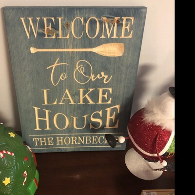 Personalized Engraved Welcome to Our Lake House Oar Sign - Etsy