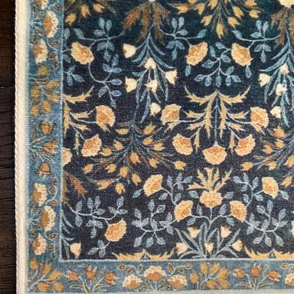 Miniature Dollhouse Velvet Rug 1:12 Scale Green Arts Crafts Mission ...