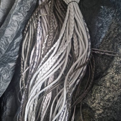 Wool Dreads With Feathers Boho Style Braids Bondage Brown White Natural ...