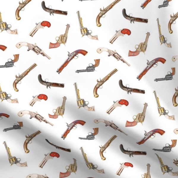 Pistol Fabric - Antique Pistols by Thinlinetextiles - Antique Pistol ...