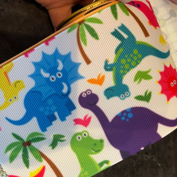 Primary Dinosaur Cheer Grosgrain Tick Toc Ribbon - Etsy