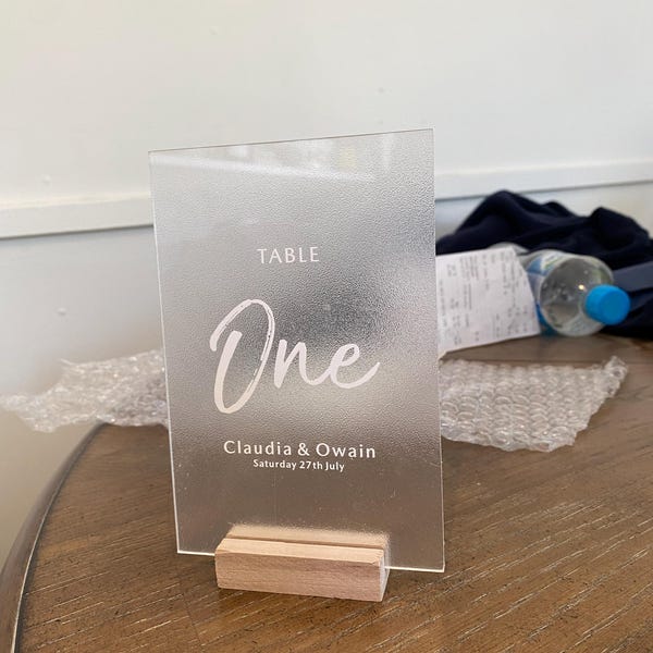 Acrylic Wedding Table Numbers Sign, Modern Minimalist Wedding Table ...