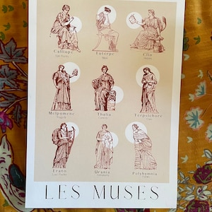 Les Muses Poster, the Nine Muses Print, Greek Muses Art, Ancient Greek ...