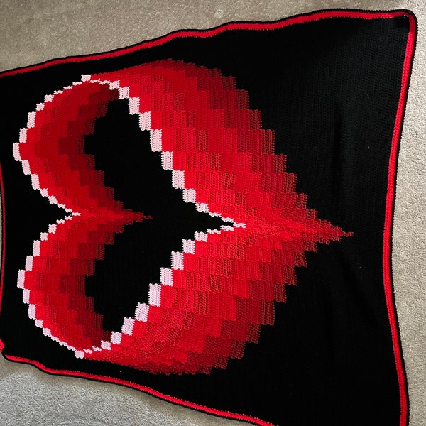 Crochet Bargello Heart Blanket PDF Pattern ONLY - Etsy