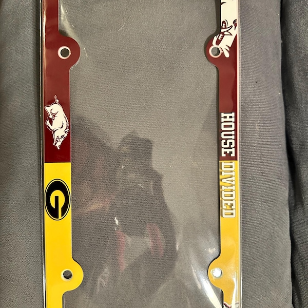 Personalized House Divided License Plate Frame, Sports Team, Military ...