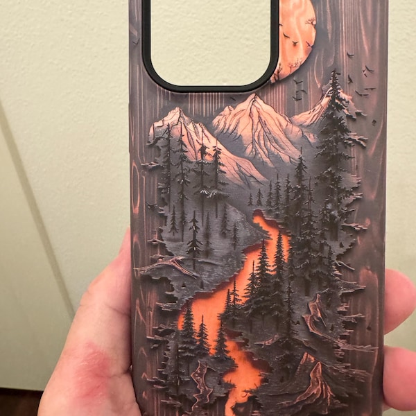 Magsafe Bookshelf Phone Case Gothic Tree & Moon iPhone Samsung Cover ...