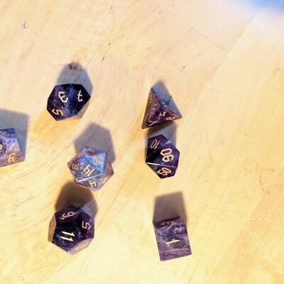 Custom Stone Dnd Dice Set Tiger Eye Dnd Dice Set Sorcerer Dungeons and ...