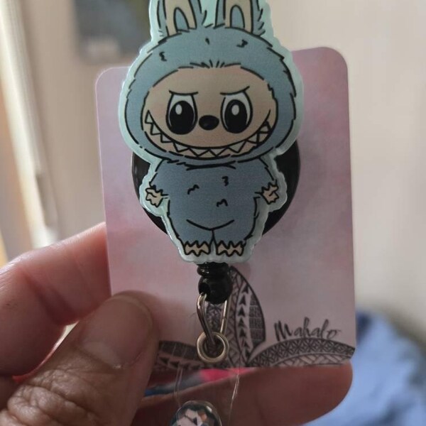 Labubu Beaded Badge Reel - Etsy