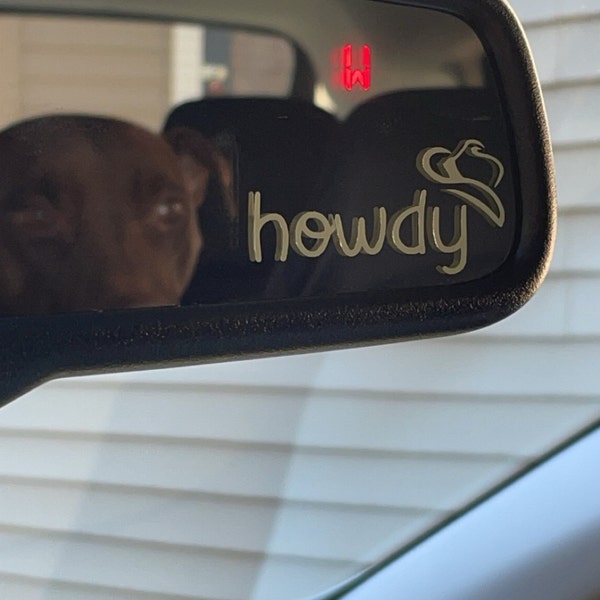 Howdy MINI Car Sticker|car Decal|rearview Car Sticker|trendy Car Mirror Sticker|western Yeehaw ...