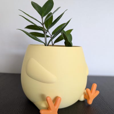 Sitting Chick Plant Pot Cute Animal Planter Minimalistic Decor 3D ...