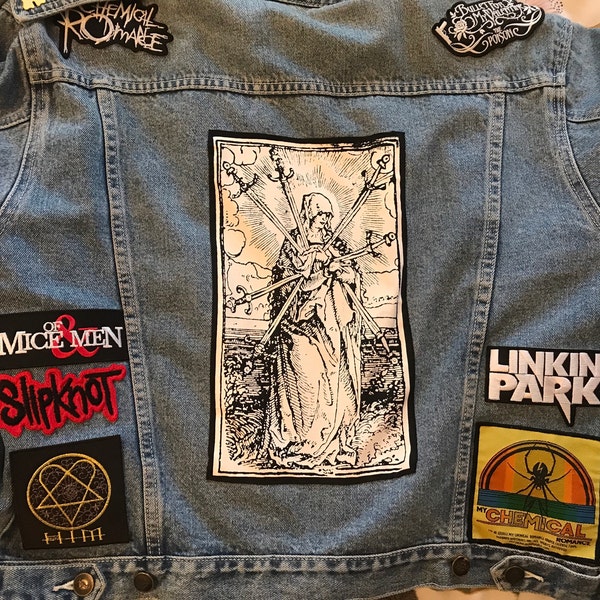 Virgin Mary Back Patch - Christian Metal Back Patch, White Metal, Black ...