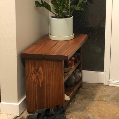 Rustic Shoe Rack and Bench Entryway Shoe Bench - Etsy