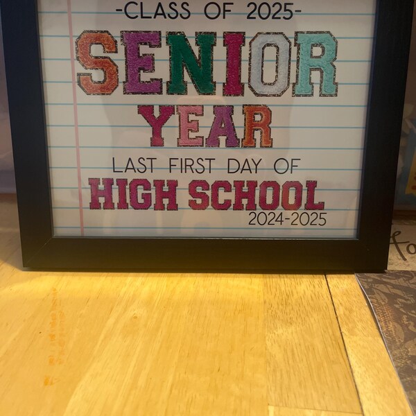 First Day of Senior Year Sign, First Day of 12th Grade Sign, Class of ...
