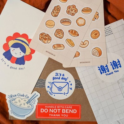 Chinese Bakery Sticker Sheet Asian Pastry Pineapple Bun Egg Tart Bread ...