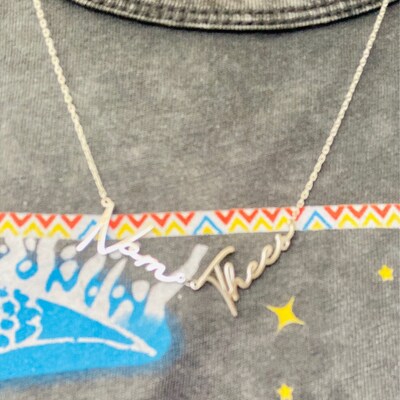Year Necklace Custom Number Necklace Name and Date - Etsy