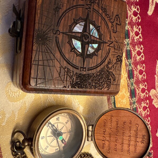 Personalized Compass Anniversary, Birthday, Groomsmen Gift for Him ...