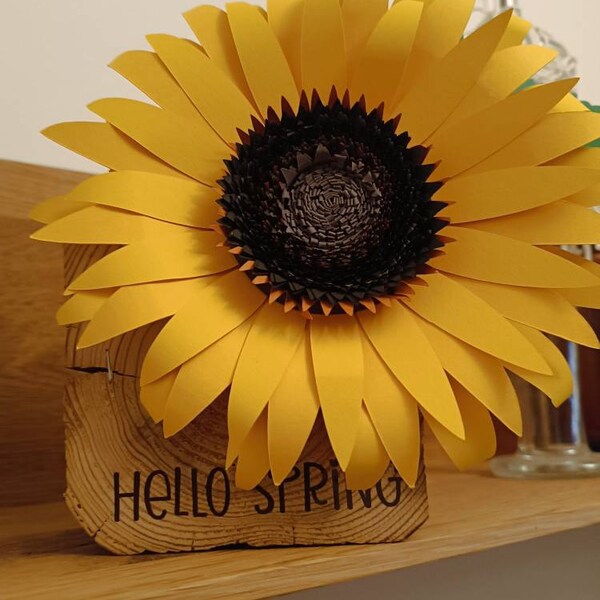 3D Paper Sunflower SVG Template: 8-inch DIY Floral Project (digital ...
