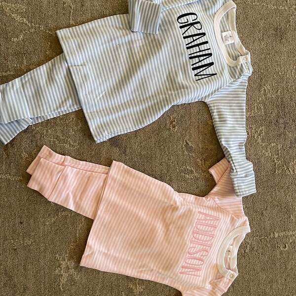 Monogrammed Pajamas, Girls Personalize Pajamas, Boys Monogram Pajamas ...