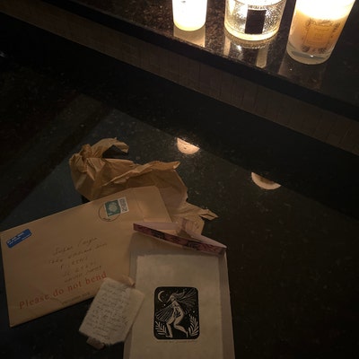 Winged One Small Lino Print Wild Woman Bird Woman A6 Print Linocut - Etsy