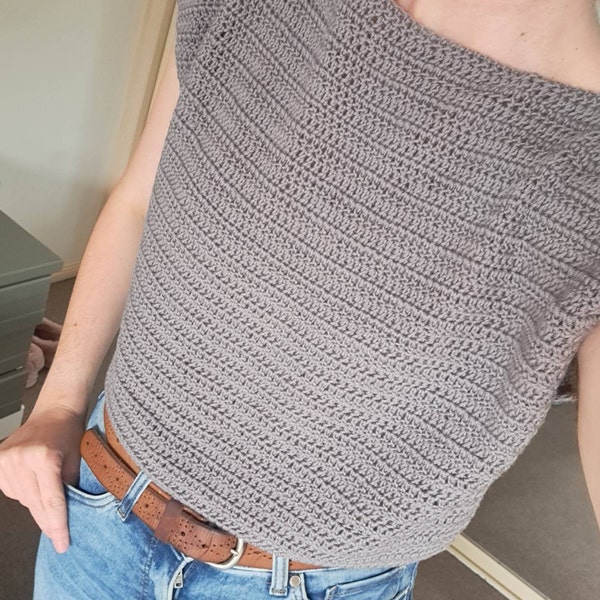 Crochet Top Summer T-shirt Easy Tee Beginner Crocheters Simple Top ...