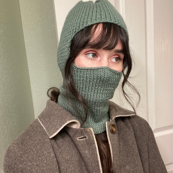 Handmade Wool Knit Balaclava: Winter Full Face Ski Mask - Etsy