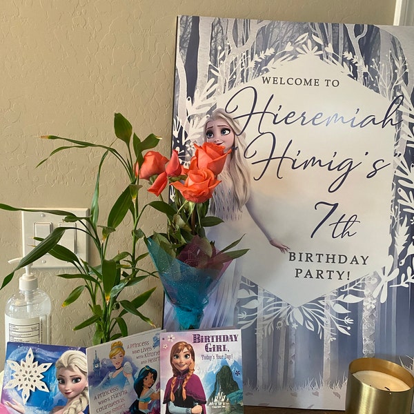 Frozen 2 Poster, Modern Frozen Sign, Frozen Birthday Sign, Simple ...