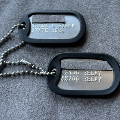 Custom Embossed Personalized Military Issue Stainless Steel Army Navy ...