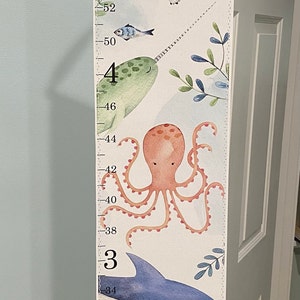 Canvas Growth Chart, Whale Growth Chart, Under the Sea Growth Chart ...