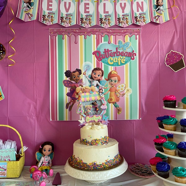 Butterbean's Cafe Cake Topper: Personalized Birthday Party Decoration ...