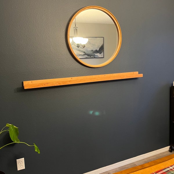 Solid Cherry Floating Picture Ledge, Floating Shelf, Cherry, Picture ...
