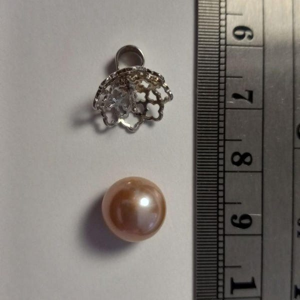 Solid 925 Sterling Silver Pendant Setting for Pearl or Gems, Pearl ...