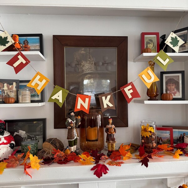 Thankful Banner, Personalized Fall Banner, Thanksgiving Banner ...