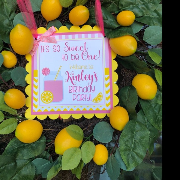 Lemonade Party Welcome Sign, Lemonade Party Decor, Lemonade Door Sign ...