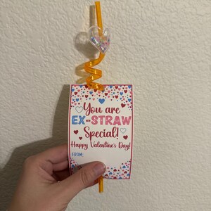 Valentine Straw Tags, You're Ex-straw Special, Download, Classroom ...