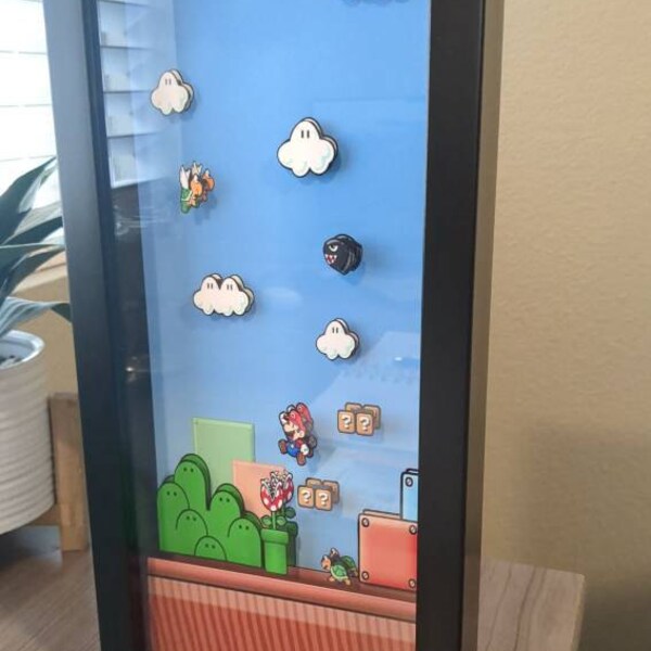 Super Mario Bros Video Game Shadow Box Wall Art - Etsy