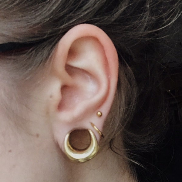 Brass Ear Saddles,brass Ear Weights,saddle Earrings,brass Gauge ...