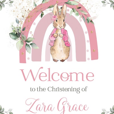 Flopsy Pink Peter Rabbit 1st Birthday PNG Peter Rabbit Floral - Etsy