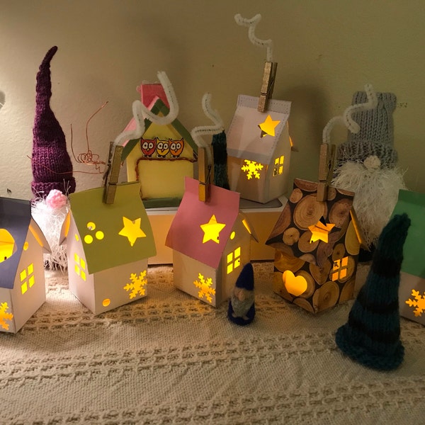 Paper House Luminaries Printable Template, Graphics, and Instructions ...